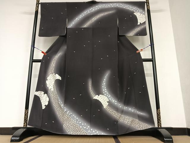 平和屋着物●極上　訪問着　中国三大刺繍　汕頭刺繍　スワトウ刺繍　雪輪舞桜　暈し染め　金彩　正絹　逸品　AAAY6620zg