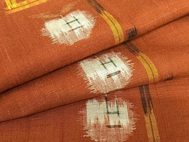 平和屋着物●上質な紬　成り物　林檎　ロング丈　正絹　逸品　AAAY6641zg