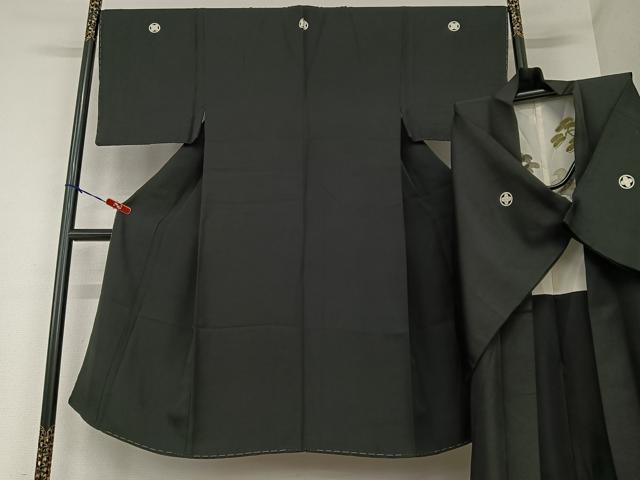 平和屋着物●男性　黒紋付　長羽織セット　正絹　逸品　AAAY6648zg