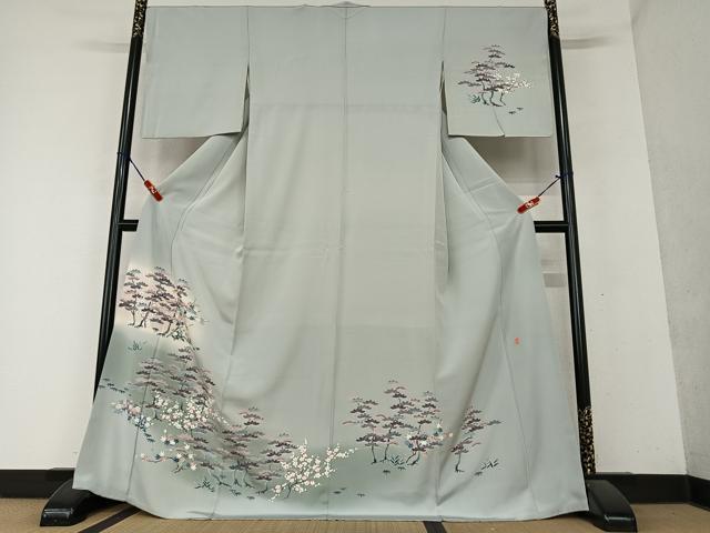 平和屋着物●本加賀友禅作家　奥田勝将　訪問着　松竹梅花文　暈し染め　大丸扱い　正絹　逸品　AAAY6661zg