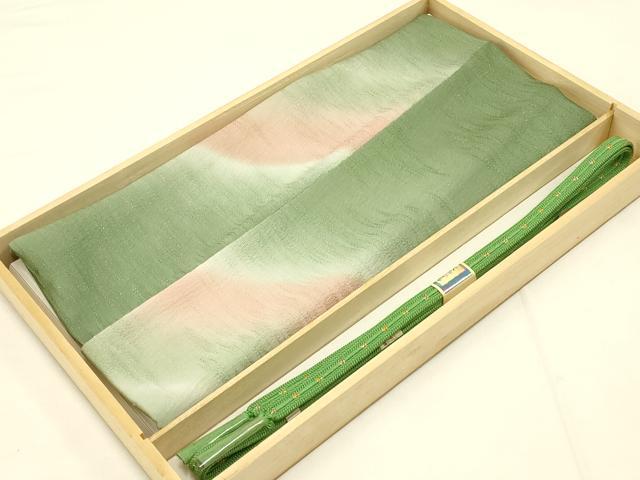 平和屋着物●和装小物　帯締め・帯揚げセット　暈し染め　金糸　正絹　逸品　未使用　AAAY7093ay