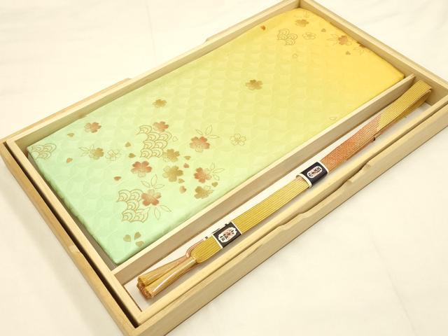 平和屋着物●和装小物　帯締め・帯揚げセット　高麗組 綾出し　舞花文　青海波　暈し染め　金糸　金彩　正絹　逸品　未使用　AAAY7109ay