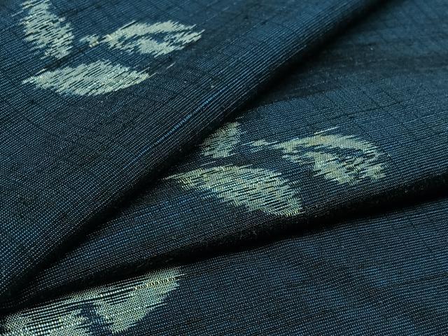 平和屋着物▽上質な紬　単衣　草花文　正絹　逸品　AAAY7246jh