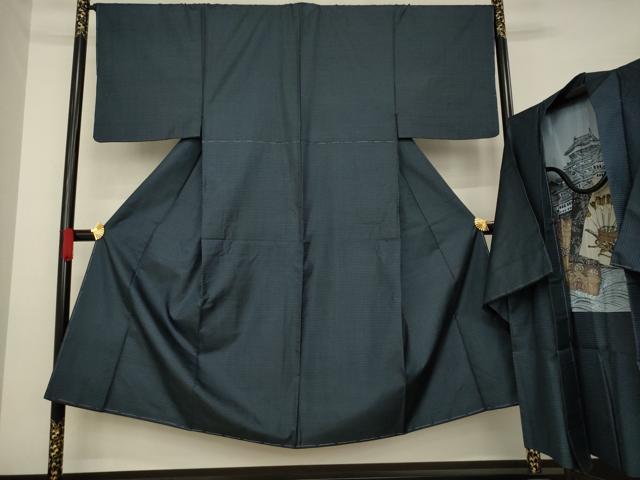 平和屋着物●男性　本場大島紬　アンサンブル　100亀甲　総詰め　正絹　逸品　AAAY7321ck