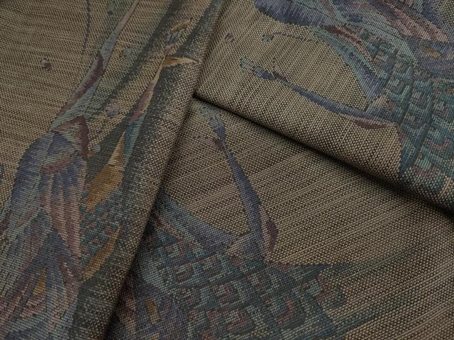 平和屋着物●本場大島紬　カタス9マルキ　孔雀文　正絹　逸品　AAAY7353ck