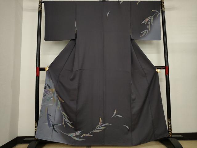 平和屋着物●訪問着　誰が袖草花文　金彩　正絹　逸品　AAAY7360ck