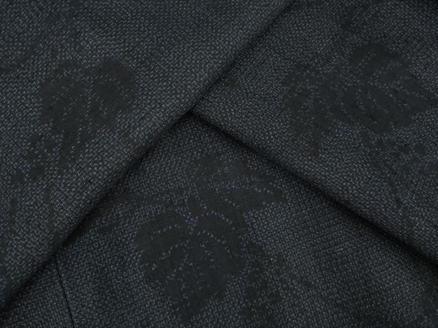 平和屋着物●結城紬　葡萄蔦草文　ロング丈　正絹　逸品　未使用　AAAY7386ck