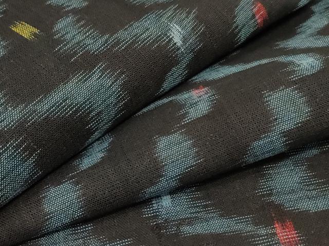 平和屋着物▽久留米絣　単衣　流水文　綿　逸品　AAAY7714jd