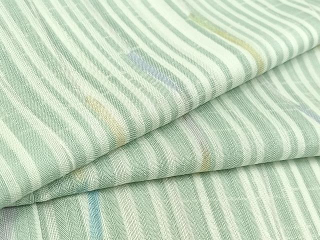 平和屋着物＊夏物　小紋　紗　縞　洗える着物　AAAY8303jh