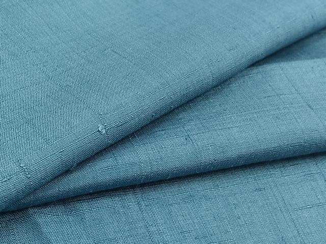 平和屋着物▽上質な紬　単衣　色無地　薄縹色　正絹　逸品　AAAY8305jh
