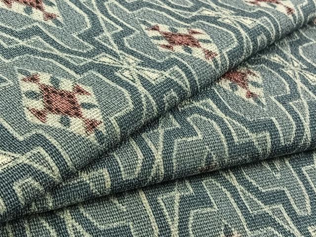 平和屋着物▽本塩沢　単衣　菱文　正絹　逸品　AAAY8308jh