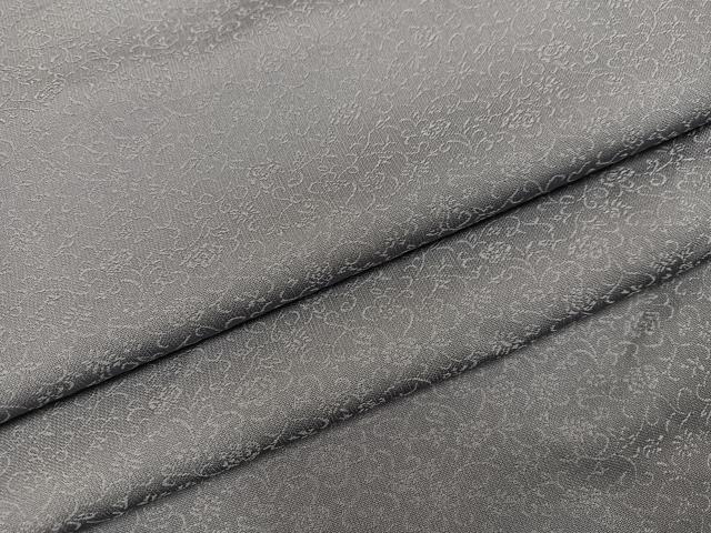 平和屋着物●上質な色無地　花唐草地紋　薄鼠色　正絹　逸品　AAAY8611ph