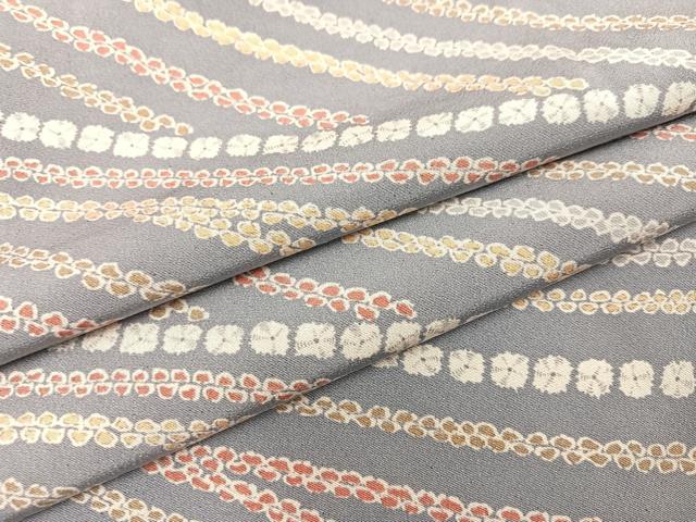 平和屋着物●上質な小紋　斜縞　正絹　逸品　AAAY8615ph