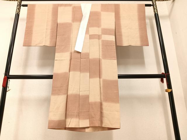 平和屋着物●長襦袢　無双仕立て　変わり市松文　正絹　逸品　AAAY8620ph