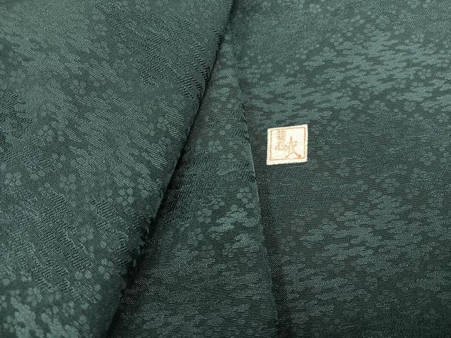 平和屋着物●上質な色無地　作家物　草花地紋　高麗納戸色　正絹　逸品　未使用　AAAY8653ph