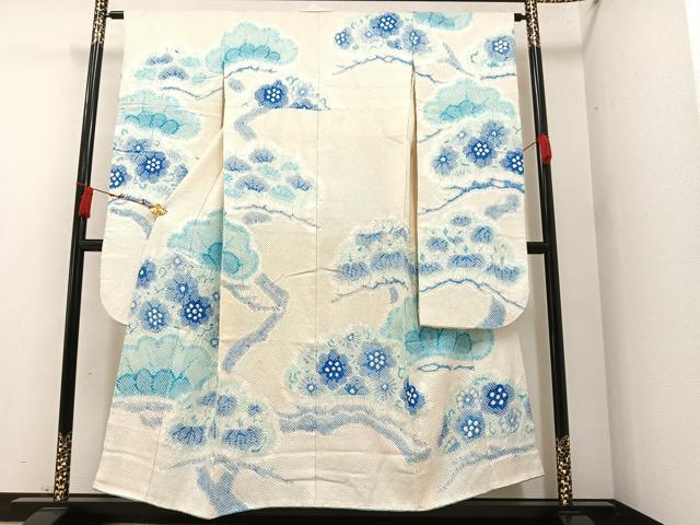 平和屋着物●豪華振袖　絞り　草花文　正絹　逸品　AAAY8657ph