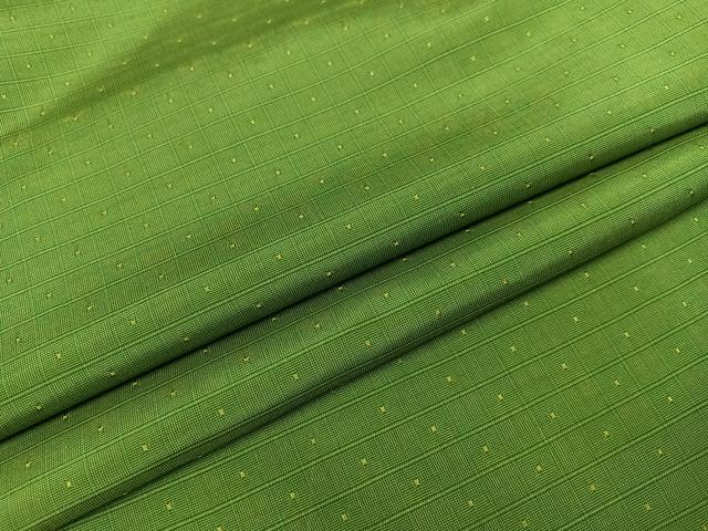 平和屋着物●上質な紬　花織　格子　正絹　逸品　未使用　AAAY8671ph