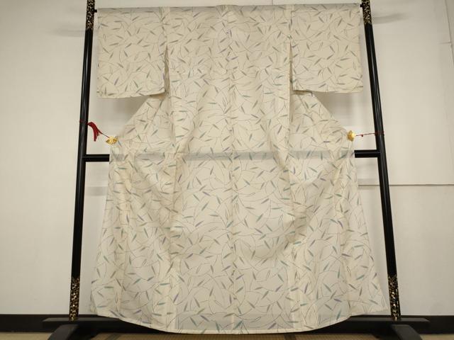 平和屋着物＊夏物 小紋 絽 市松露芝文 洗える着物 AAAZ1335fy