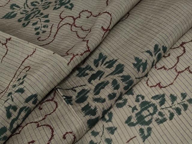 平和屋着物＊夏物　紗紬　草花文　正絹　逸品　AABB0638st
