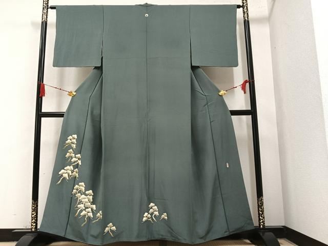 平和屋着物●本加賀友禅作家　鬼島 武司　色留袖　松文　正絹　逸品　AAAY8966ph