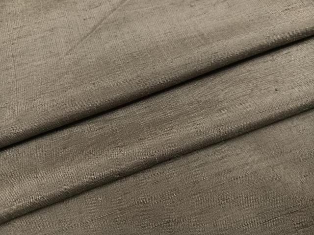 平和屋着物●結城紬　色無地　丼鼠色　正絹　逸品　AAAY8977ph