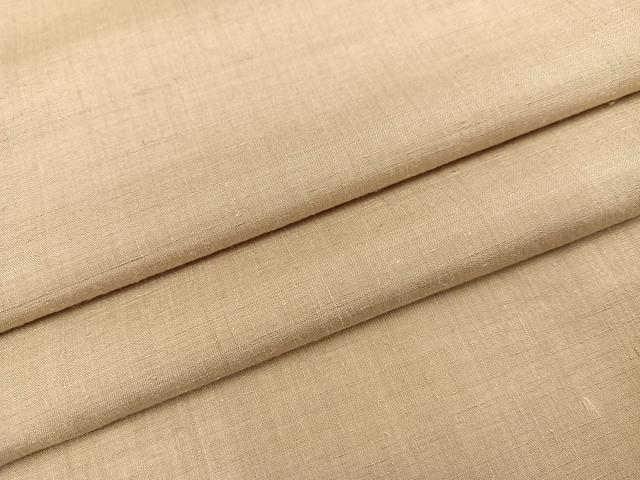 平和屋着物●本場結城紬　重要無形文化財　色無地　白茶色　正絹　逸品　AAAY8996ph