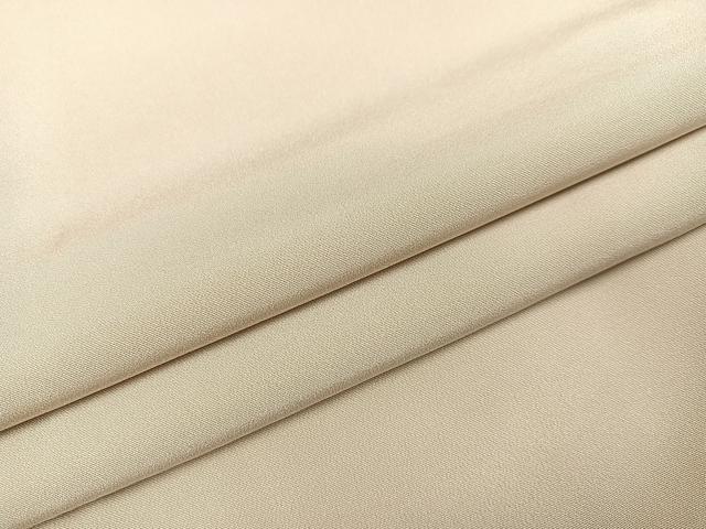 平和屋着物●上質な色無地　亜麻色　浜縮緬　反端付き　正絹　逸品　AAAY8999ph