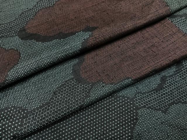 平和屋着物●結城紬　100亀甲　雲重ね文　正絹　逸品　AAAY9000ph