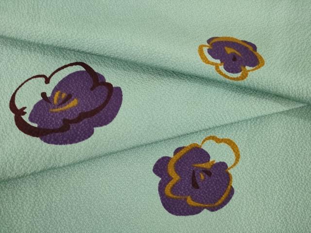 平和屋着物●上質な小紋　舞花文　正絹　逸品　未使用　AAAY9025ck
