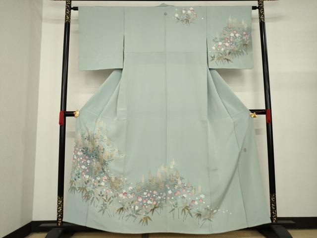 平和屋着物●訪問着　友禅　作家物　松竹梅　正絹　逸品　AAAY9034ck