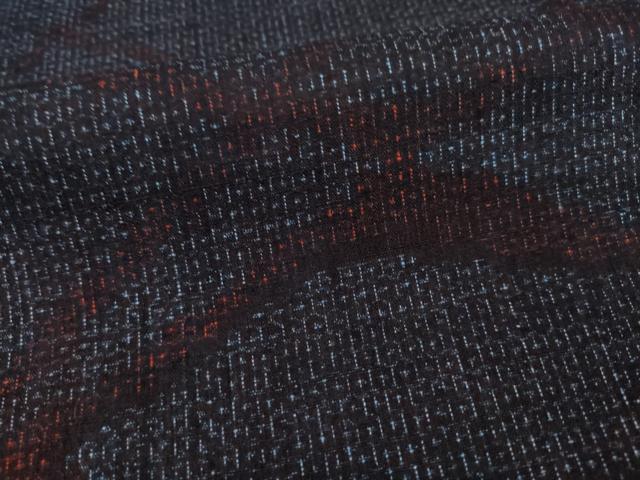 平和屋着物○本場結城紬 重要無形文化財 80亀甲 幾何学文様 正絹