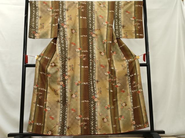 平和屋着物□上質な小紋 鳳凰花唐草文 暈し染め 正絹 逸品