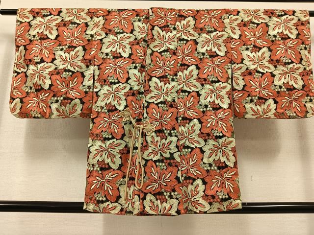 平和屋着物▽道中着　スリーシーズン　春夏秋　塵除け　葉尽くし　正絹　逸品　AAAY9408jh