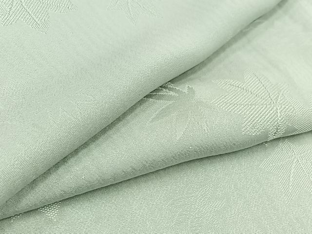 平和屋着物▽上質な色無地　単衣　楓地紋　千草鼠色　正絹　逸品　AAAY9417jh