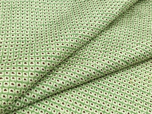 平和屋着物▽上質な小紋　単衣　総絞り　正絹　逸品　AAAY9438jh