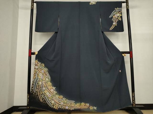 平和屋着物●越後十日町の一流染匠　桐屋・翠山工房　訪問着　辻が花　暈し染め　金彩　やまと誂製　正絹　逸品　未使用　AAAY9764ck