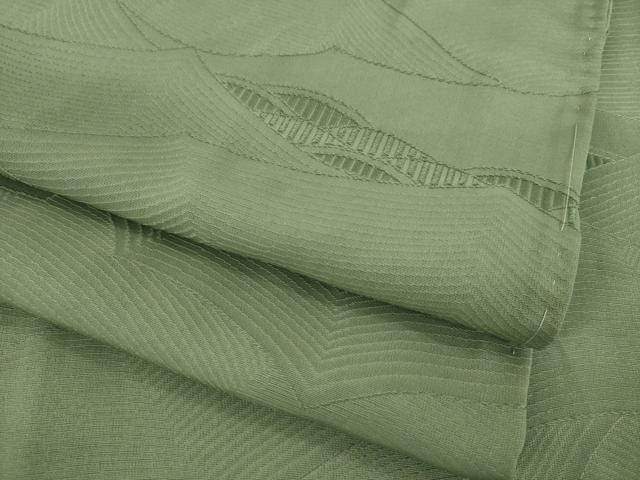 平和屋着物●上質な色無地　立波地紋　柳茶色　正絹　逸品　AAAY9819ck