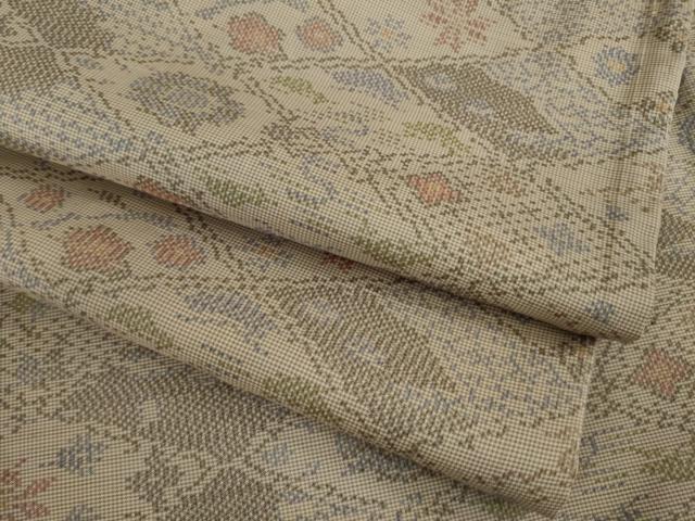 平和屋着物●本場大島紬　一元7マルキ　花菱文　正絹　逸品　AAAY9846ck