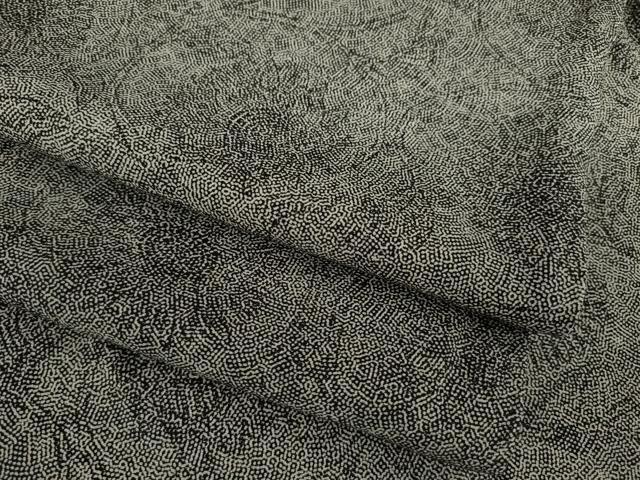 平和屋着物●江戸小紋　花唐草文　黒地　正絹　逸品　AAAY9859ck