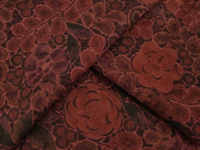 平和屋着物●上質な小紋　紬地　辻が花　舞花文　正絹　逸品　AAAY9872ck