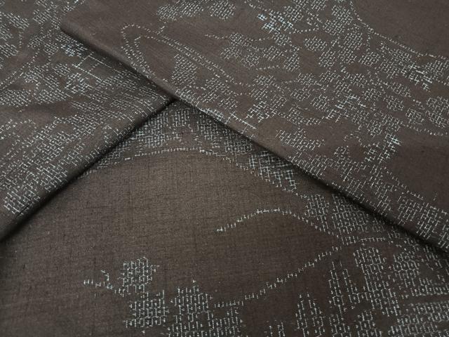 平和屋着物●結城紬　80亀甲　流水文　正絹　逸品　AAAY9893np