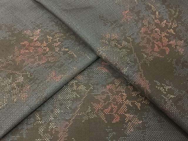 平和屋着物●本場大島紬　カタス7マルキ　枝葉文　正絹　逸品　AAAY9939np