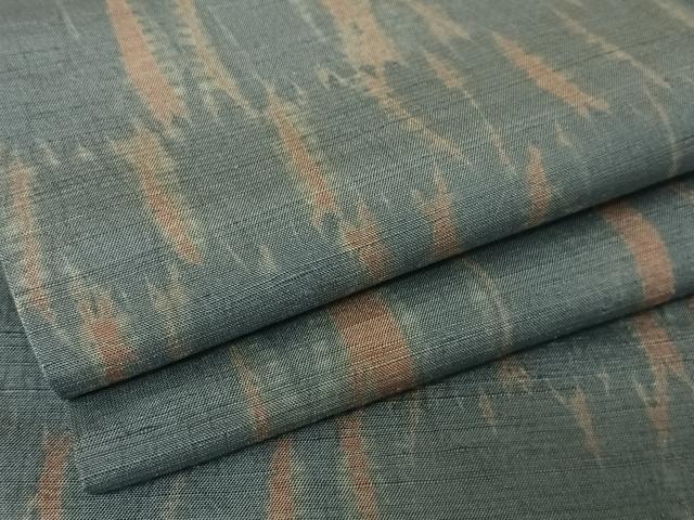 平和屋着物●上質な小紋　紬地　杢目絞り　正絹　逸品　AAAY9966np