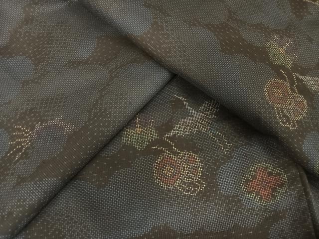 平和屋着物●本場大島紬　一元絣　飛鶴吉祥文　正絹　逸品　未使用　AAAY9972np