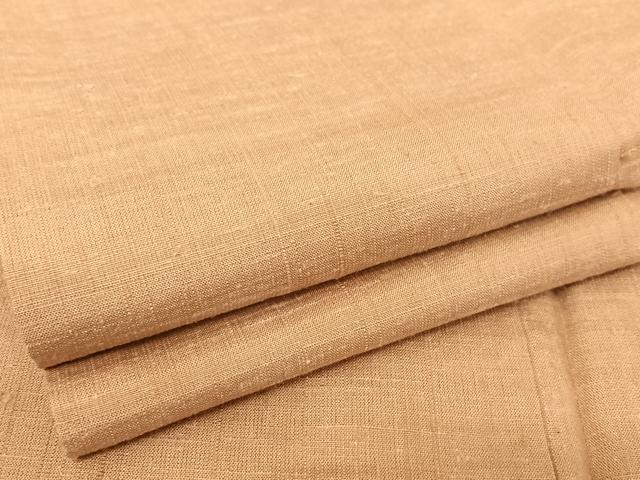 平和屋着物●上質な紬　色無地　伽羅色　正絹　逸品　AAAY9976np