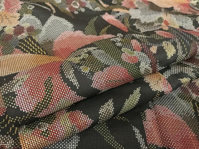 平和屋着物●本場大島紬　一元絣　更紗花文　正絹　逸品　未使用　AAAY9997np