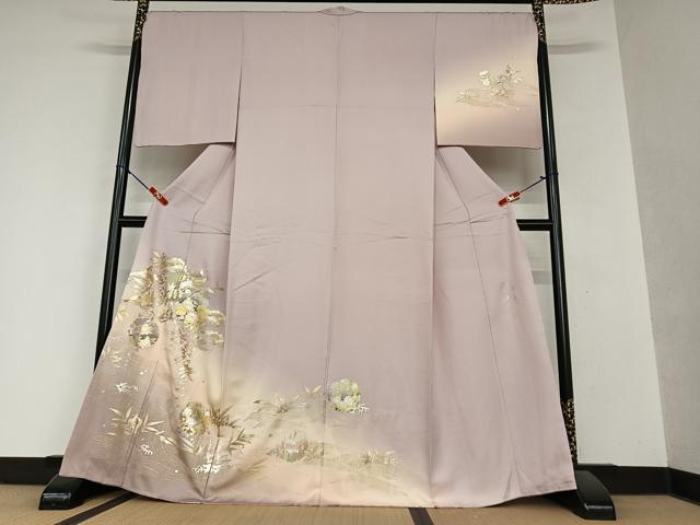 平和屋着物●金彩友禅　卓越技能者・名工・和田光正　訪問着　立波雪輪重ね花文　暈し染め　金彩　正絹　逸品　AAAZ0004zg