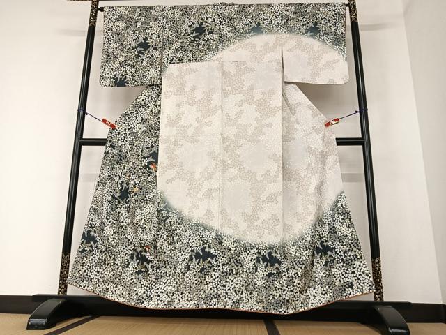 平和屋着物○訪問着 花蝶文 暈し染め 金彩 正絹 逸品 AAAZ0035zg