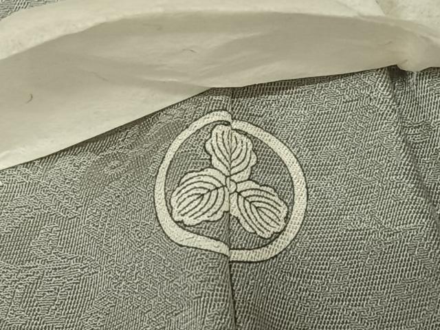 平和屋着物○上質な色無地 花唐草地紋 豆がら茶色 さが美扱い