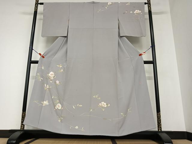 平和屋着物●訪問着　友禅　作家物　枝花文　正絹　逸品　AAAZ0077zg